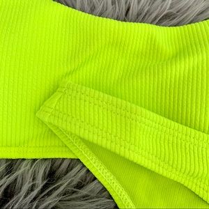 Beachside Vibes Co | Swim | Neon Yellow Ribbed Bikini Nwt | Poshmark